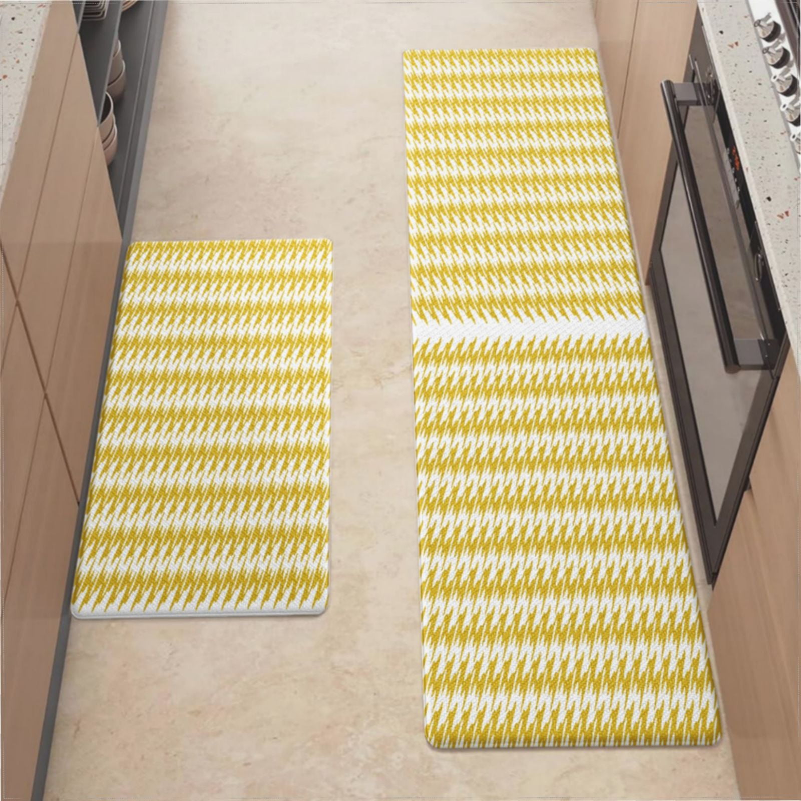 Anti Fatigue Cushioned Kitchen Mats For Floor, Waterproof Non Slip Comfort Mat, Aesthetic Lemon ...
