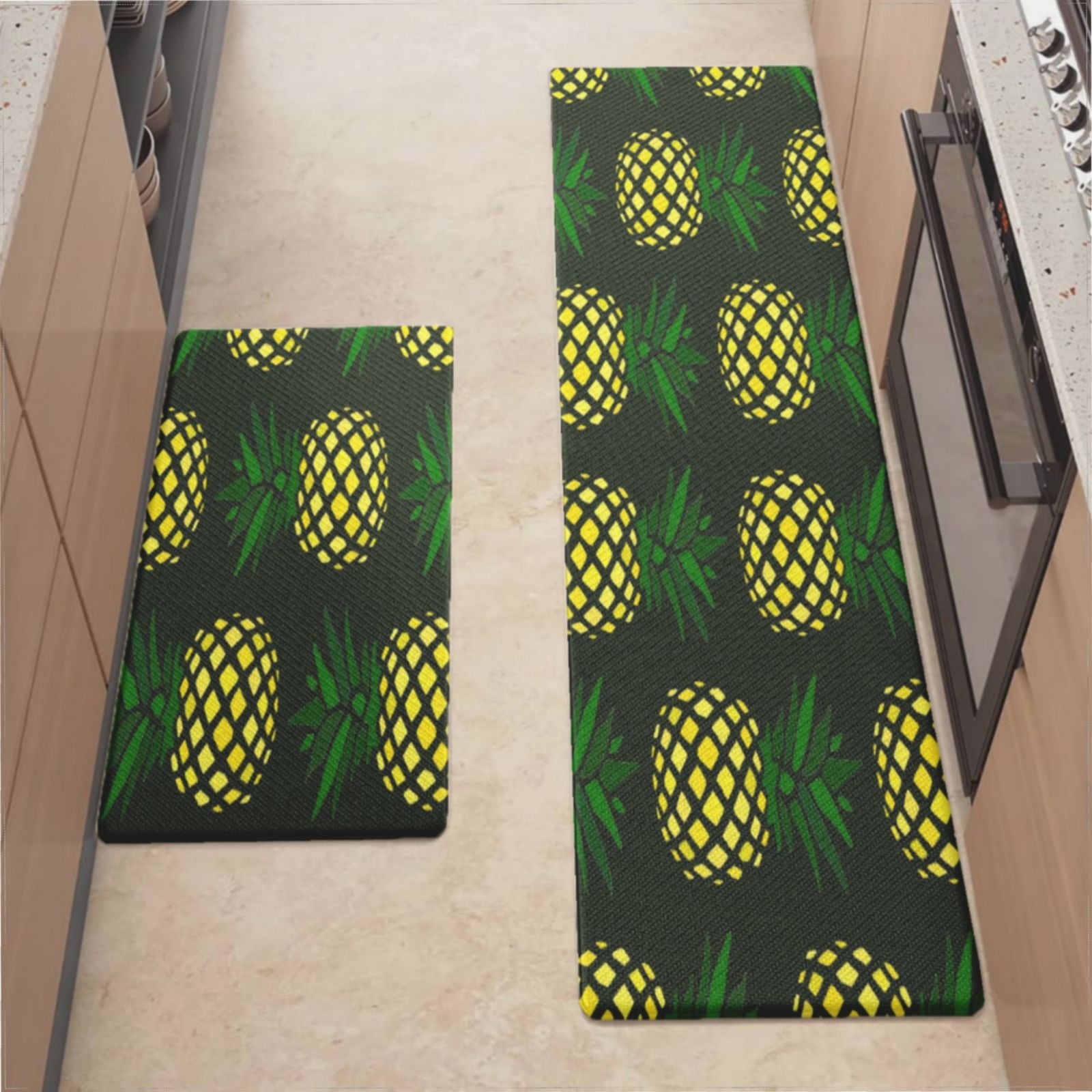 Anti Fatigue Cushioned Kitchen Mats For Floor, Waterproof Non Slip Comfort Mat, Pineapple ...