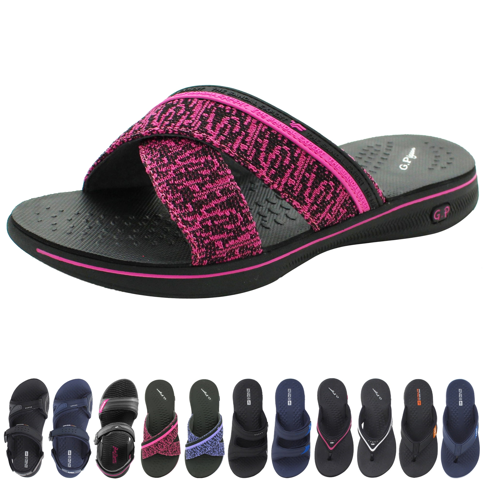 Anti-Fatigue EVA Ultra Light Slipper Slide Sandals for Women: GP9087 ...