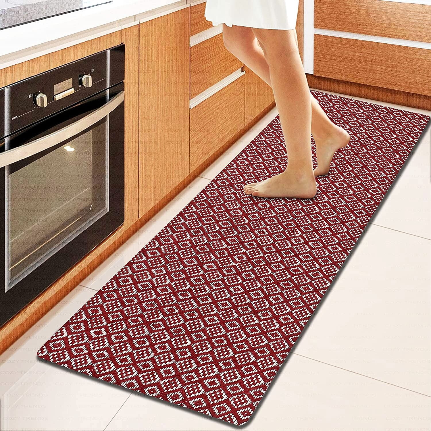 Anti-Fatigue Kitchen/Bathroom/Bed side Mat Hand Woven Runner Rug ...