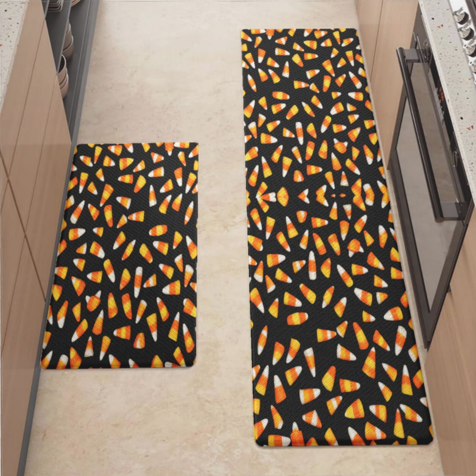 Anti Fatigue Kitchen Mat, Candy Corn Kitchen Rugs Non Slip, Cushioned ...