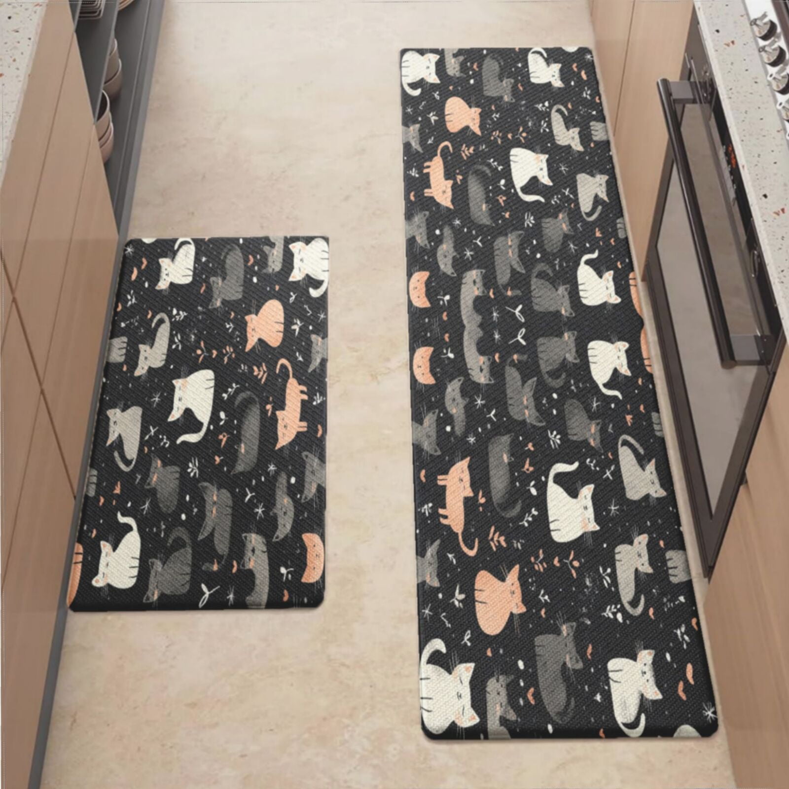 Anti Fatigue Kitchen Mat, Cute Cats Kitchen Rugs Non Slip, Cushioned ...