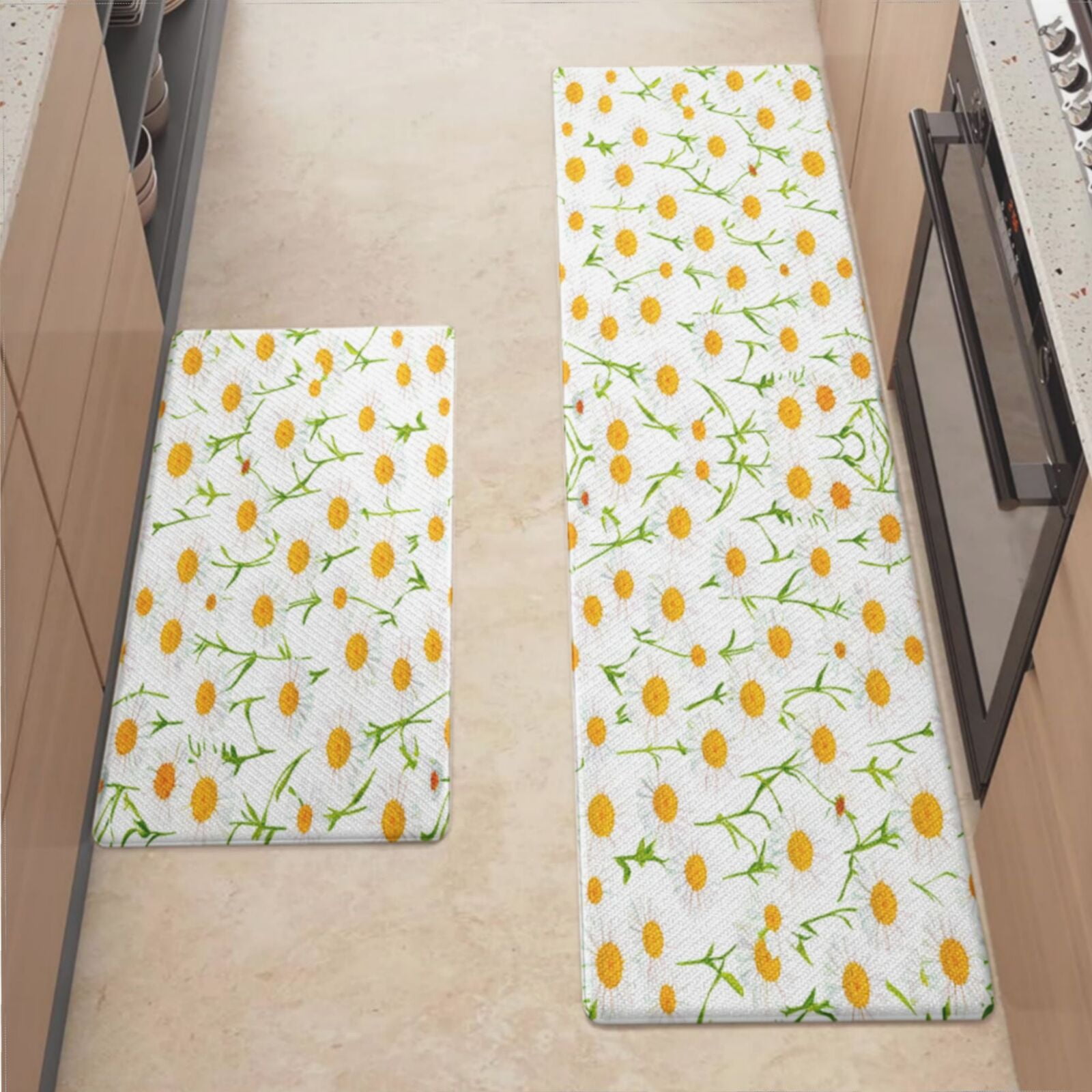 Anti Fatigue Kitchen Mat, Daisy Kitchen Rugs Non Slip, Cushioned ...