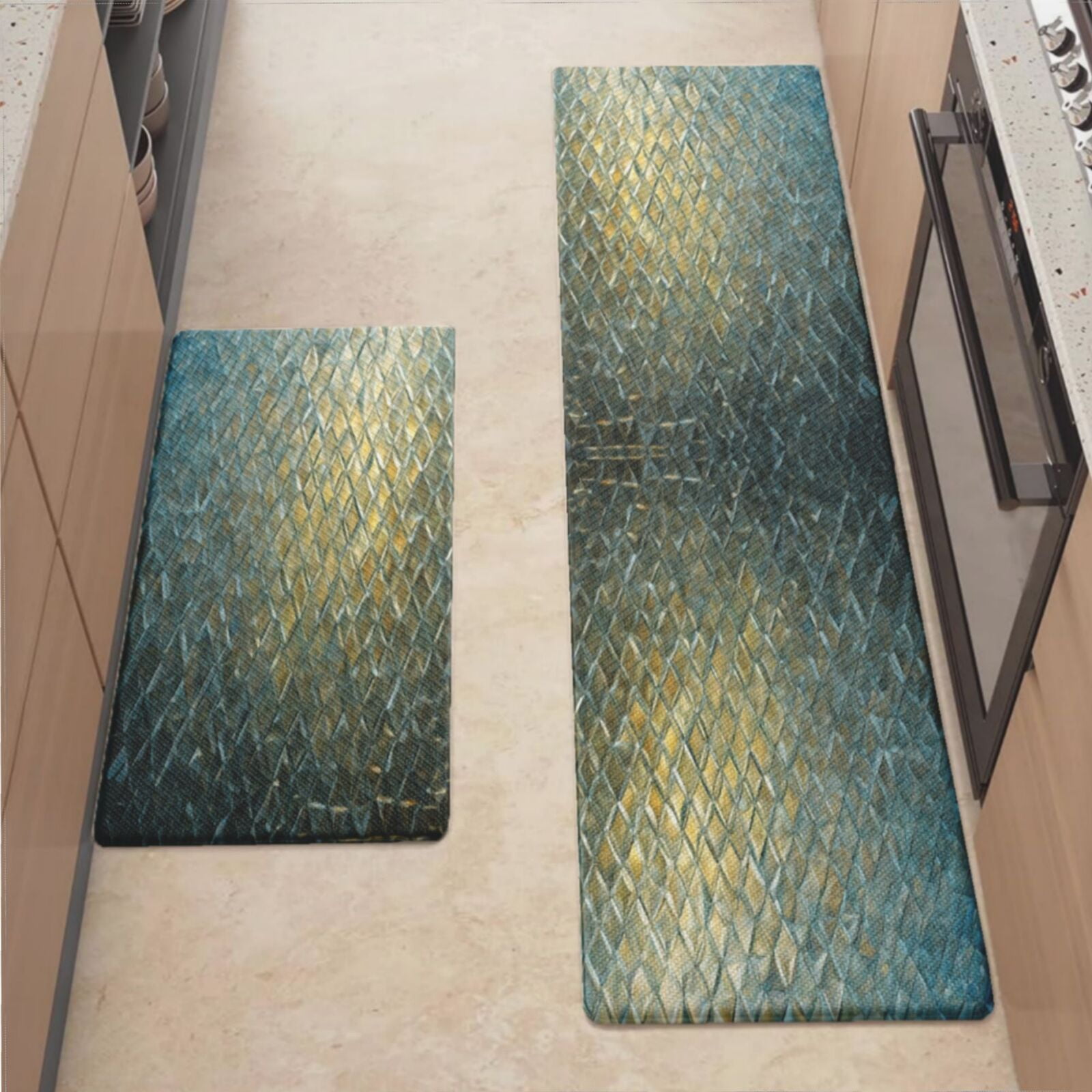 Anti Fatigue Kitchen Mat, Glass Texture Kitchen Rugs Non Slip ...