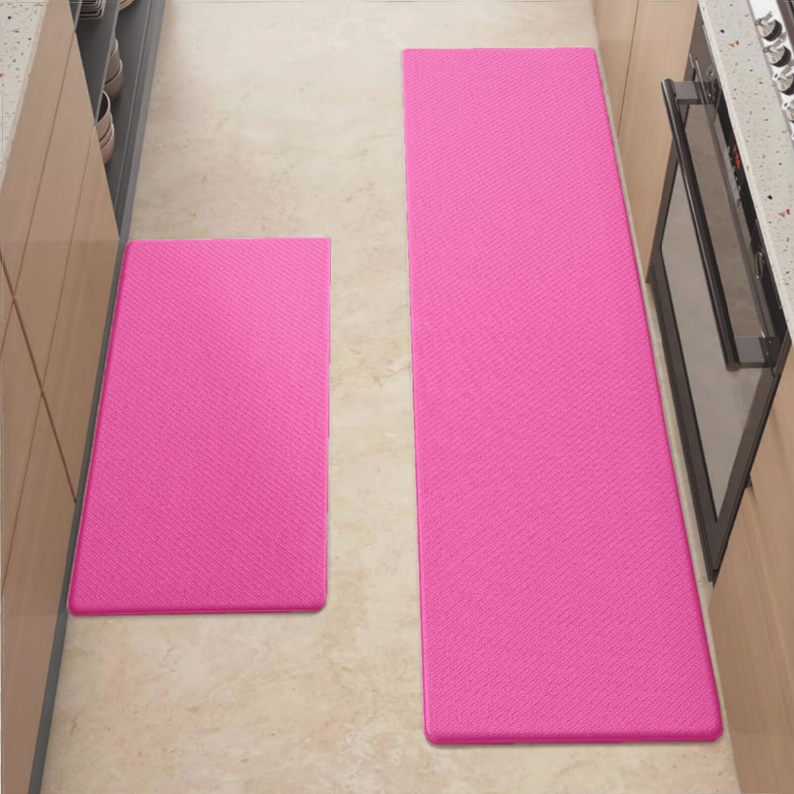 Anti Fatigue Kitchen Mat, Hot Pink Kitchen Rugs Non Slip, Cushioned ...