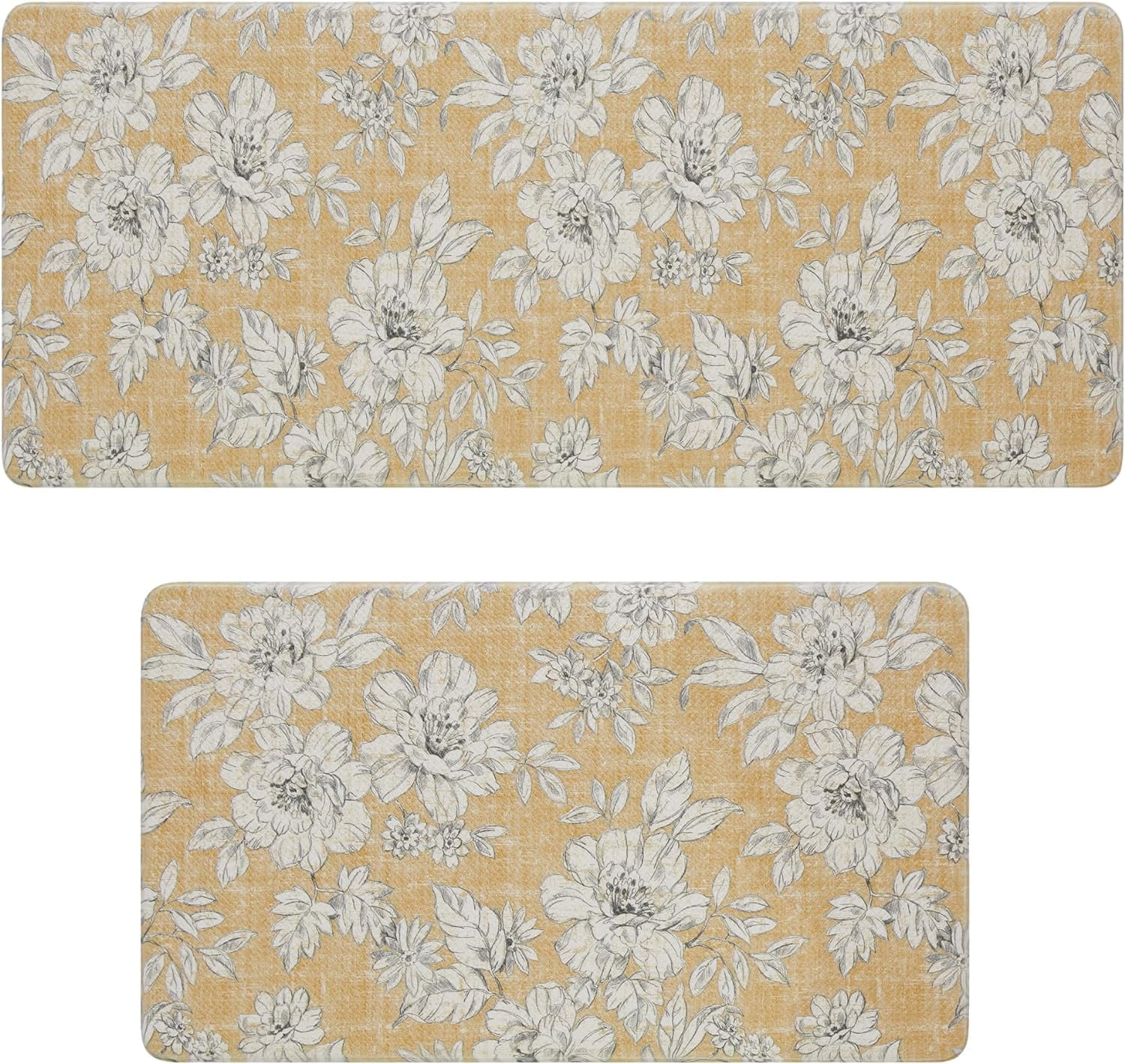 Anti-Fatigue Kitchen Mat, Iris Floral Design, Stain, Water & Fade ...