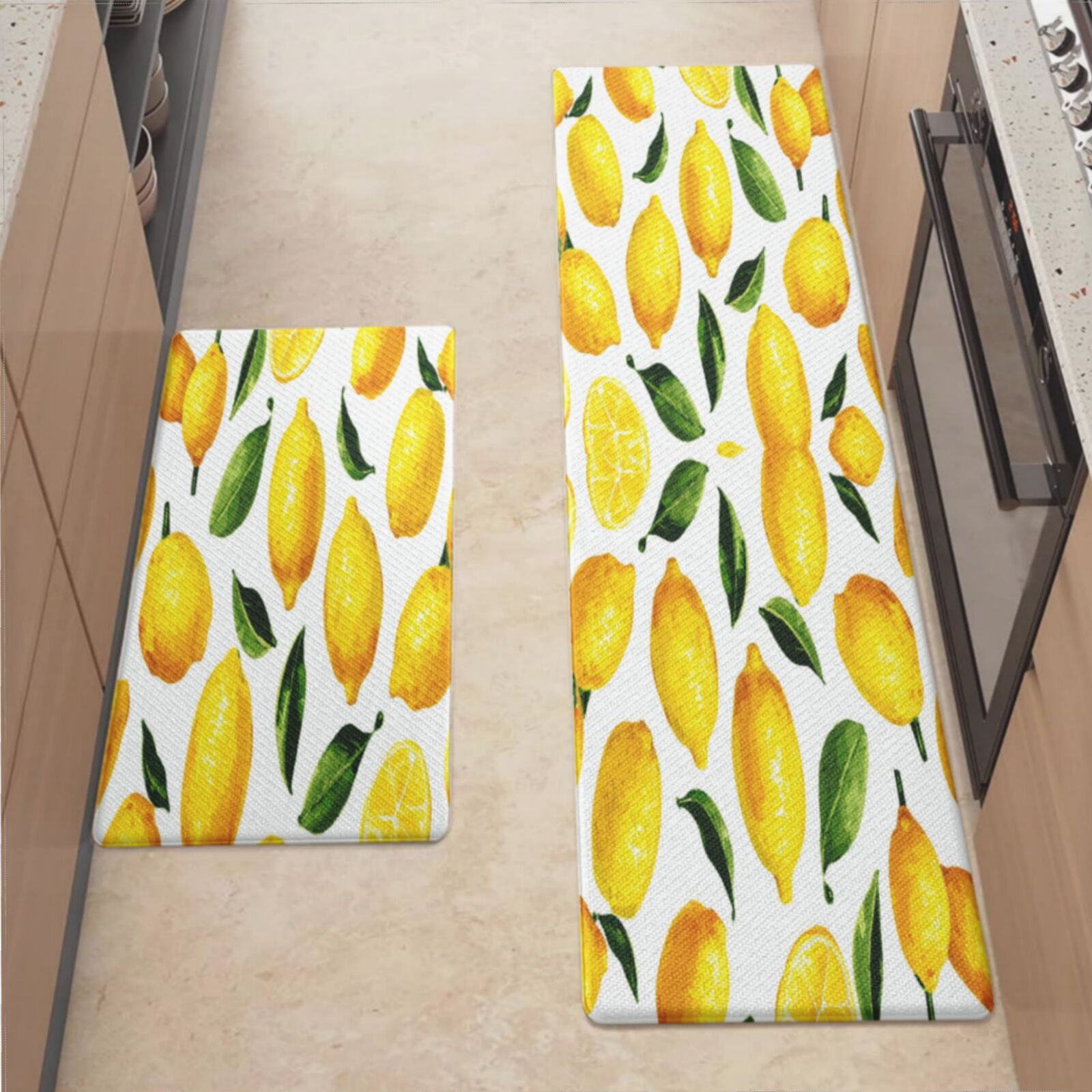 Anti Fatigue Kitchen Mat, Lemons Kitchen Rugs Non Slip, Cushioned ...