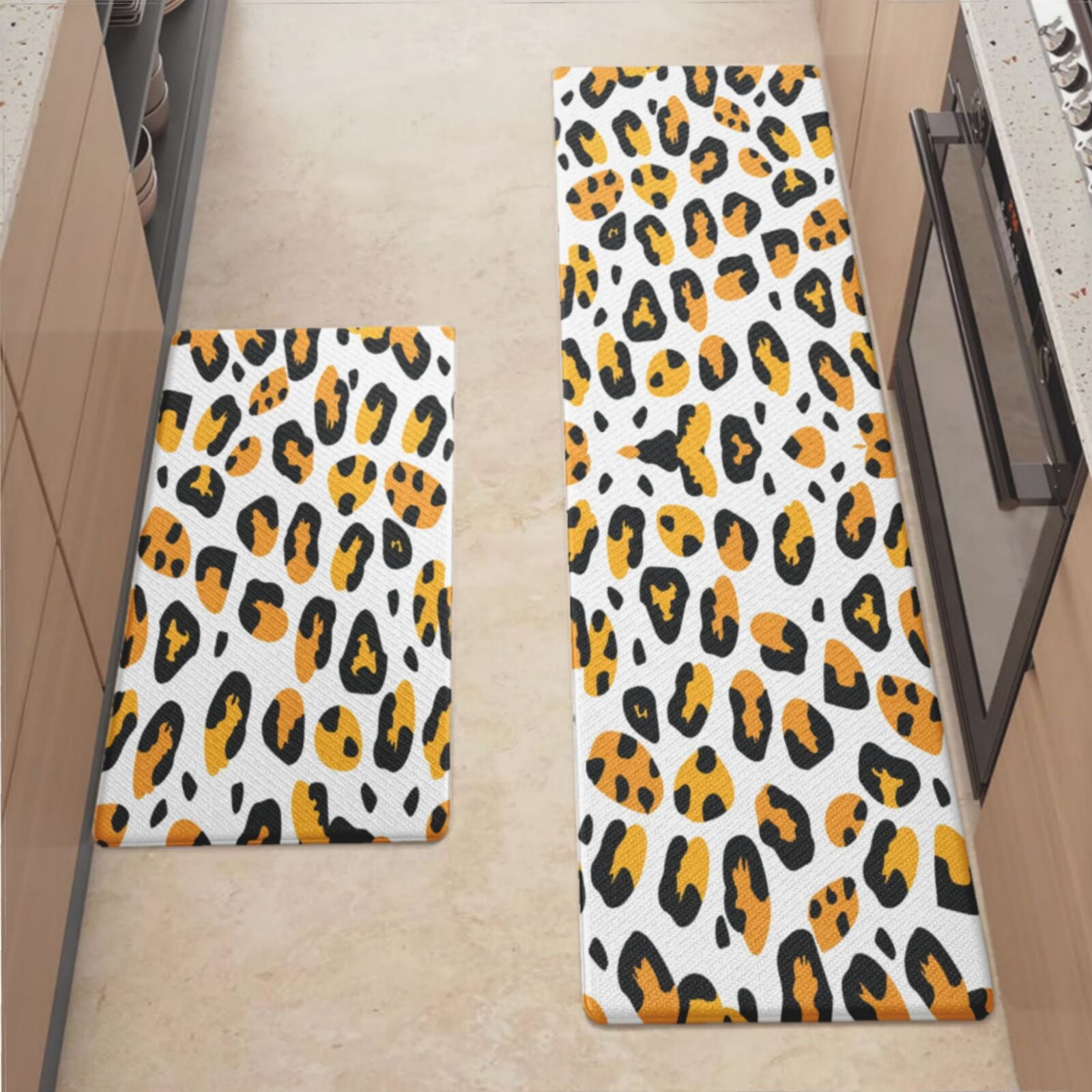 Anti Fatigue Kitchen Mat, Leopard Kitchen Rugs Non Slip, Cushioned ...
