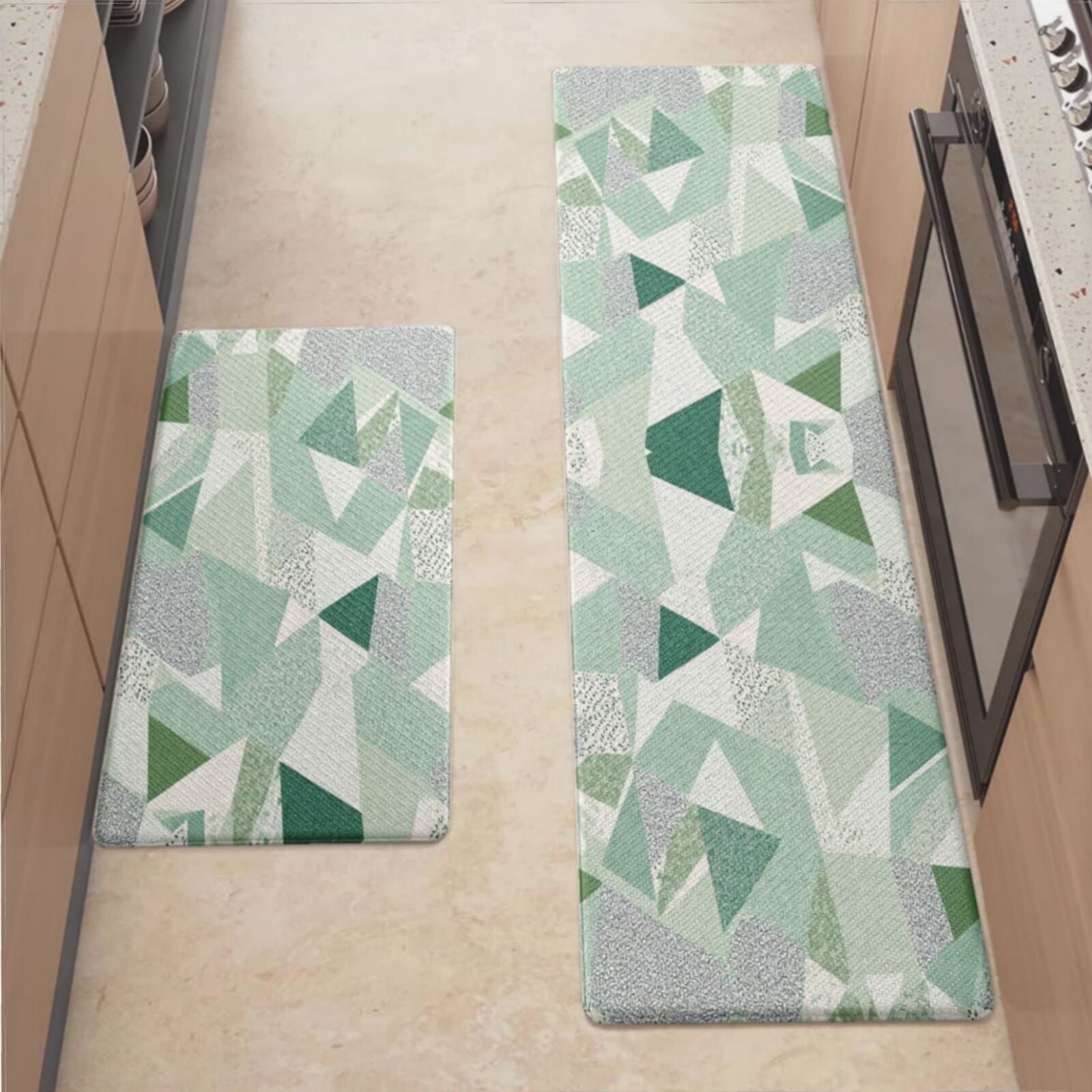 Anti Fatigue Kitchen Mat, Light Mint Green Kitchen Rugs Non Slip ...