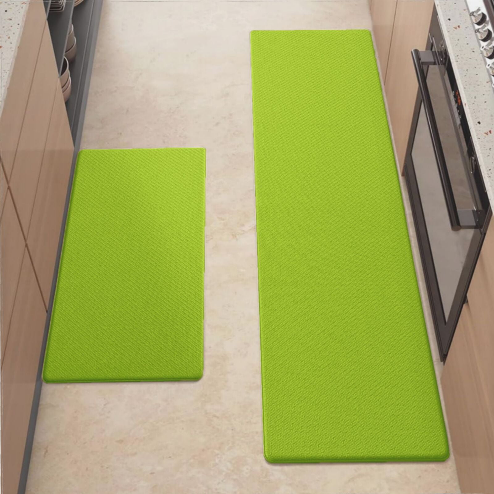 Anti Fatigue Kitchen Mat, Limerick Green Sets of 2 Kitchen Rugs Non ...