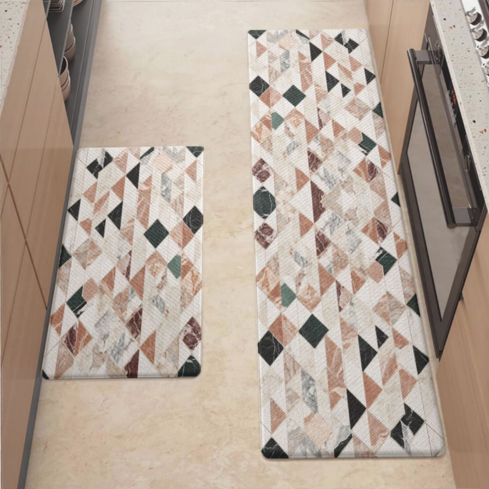 Anti Fatigue Kitchen Mat, Marble Tiles Kitchen Rugs Non Slip, Cushioned ...