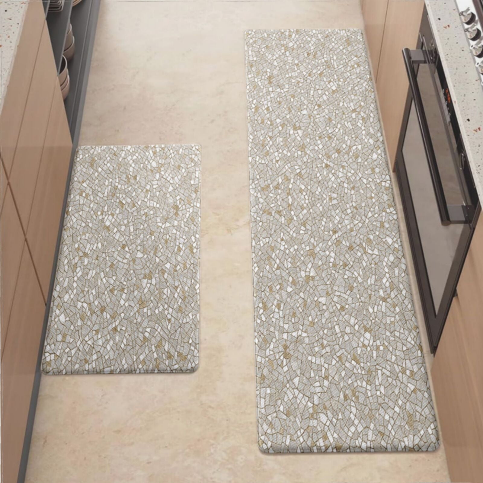 Anti Fatigue Kitchen Mat, Mosaic Tile Print Kitchen Rugs Non Slip ...
