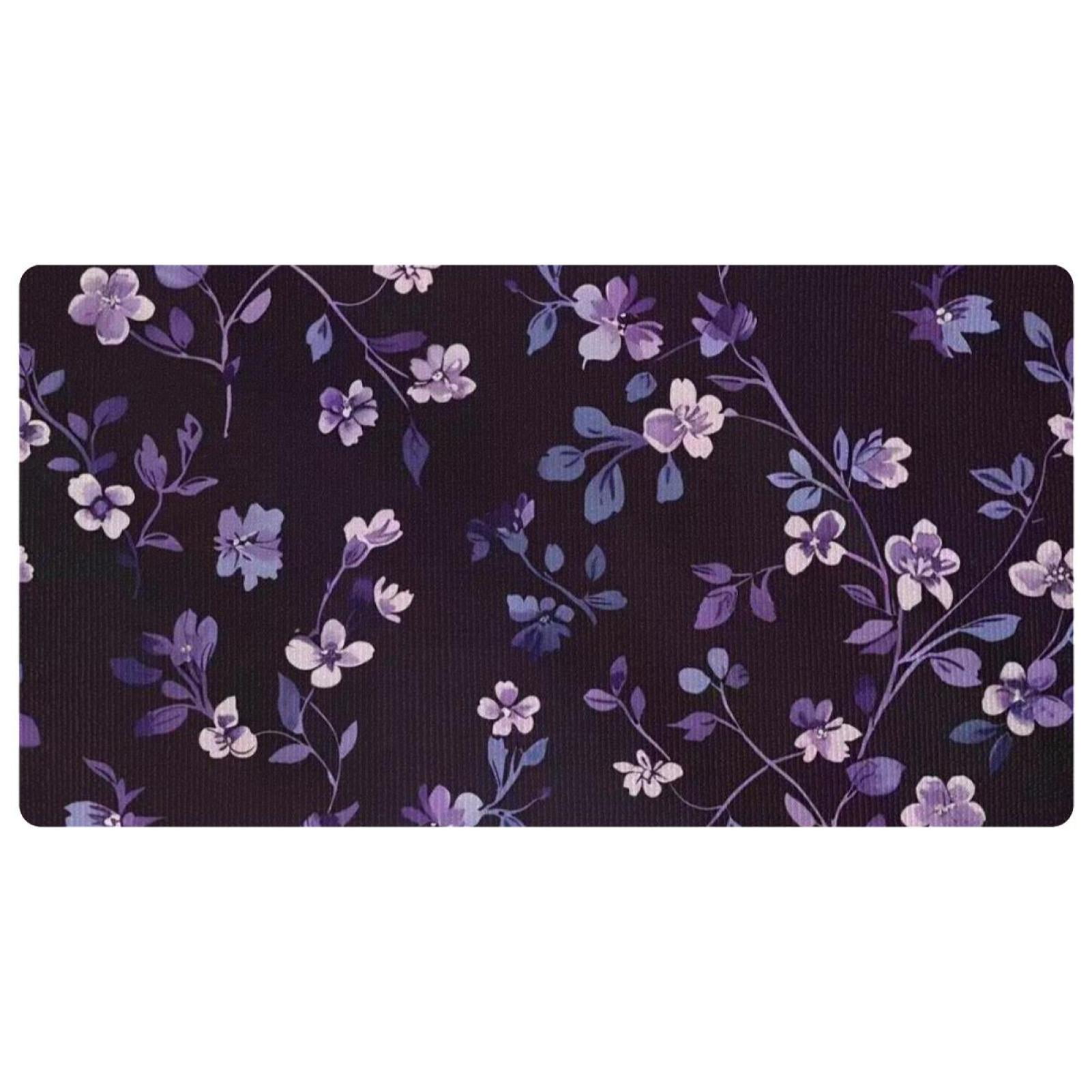 Anti Fatigue Kitchen Mat Non Slip Kitchen Mats with Purple Floral for ...