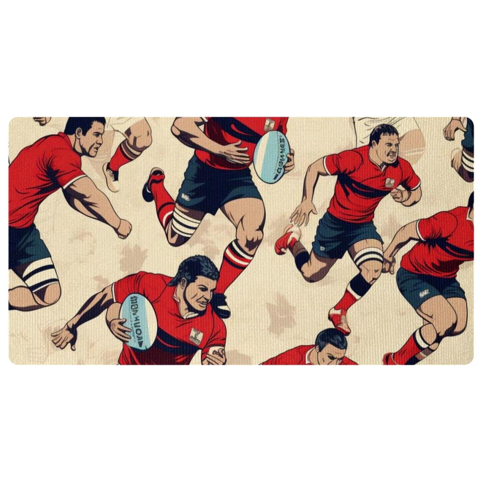 Anti Fatigue Kitchen Mat Non Slip Kitchen Mats with Footballs Men with ...