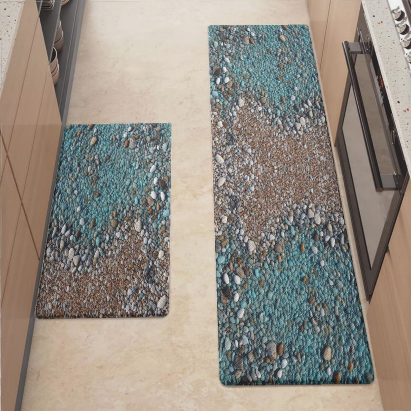 Anti Fatigue Kitchen Mat, Pebbles On A Beach Kitchen Rugs Non Slip ...