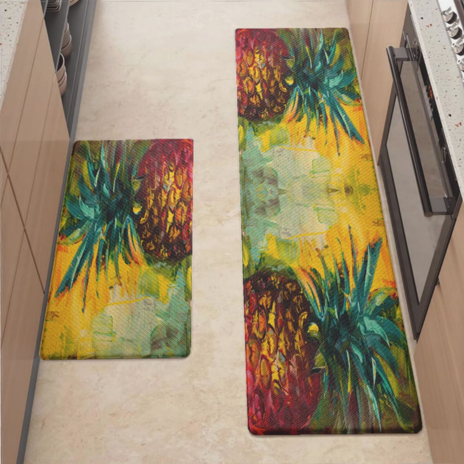 Anti Fatigue Kitchen Mat, Pineapple Kitchen Rugs Non Slip, Cushioned Standing Mat for Sink ...