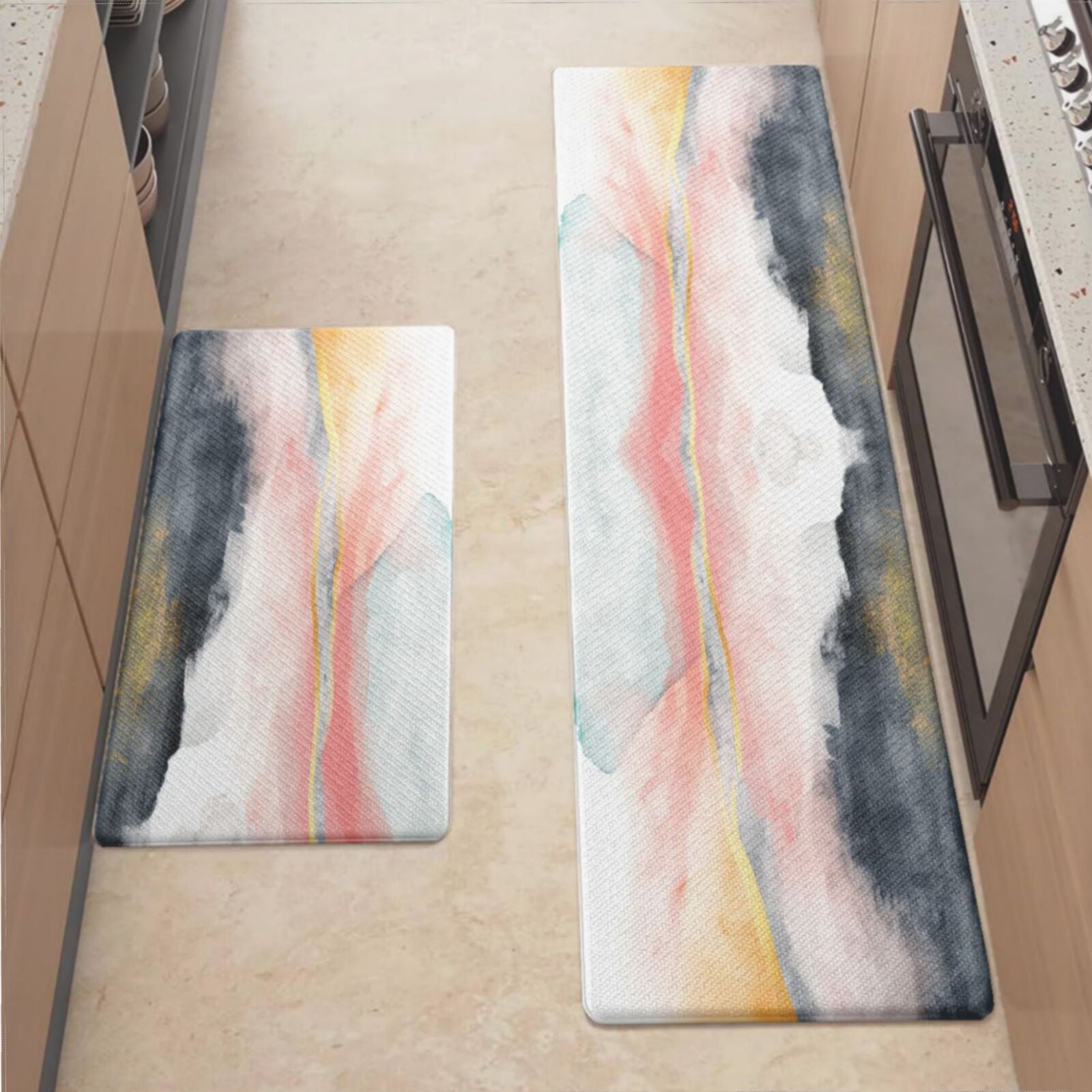 Anti Fatigue Kitchen Mat, Pink Kitchen Rugs Non Slip, Cushioned ...