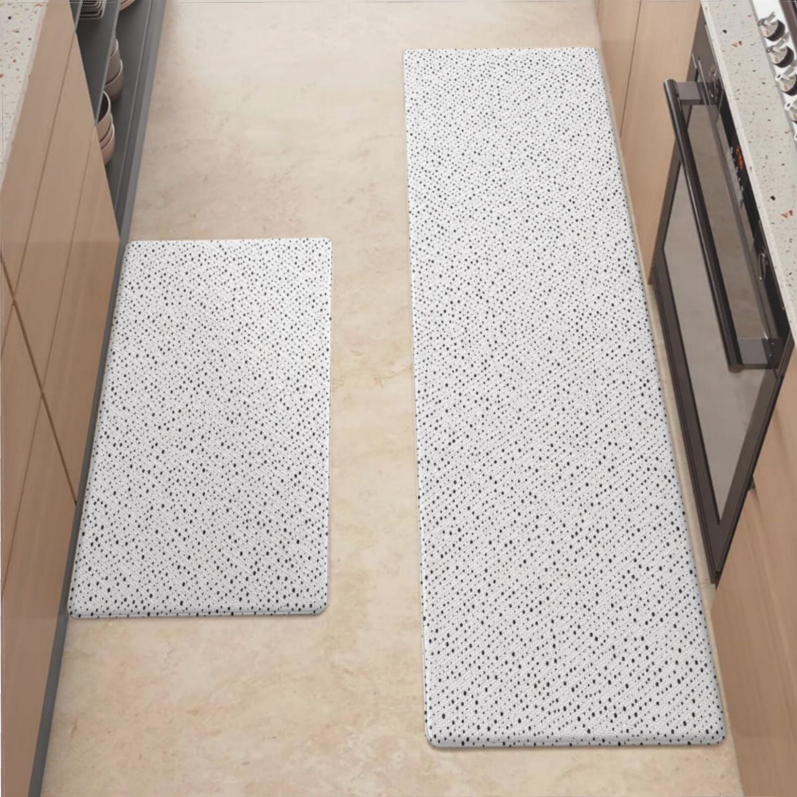 Anti Fatigue Kitchen Mat, Polka Dot Kitchen Rugs Non Slip, Cushioned ...