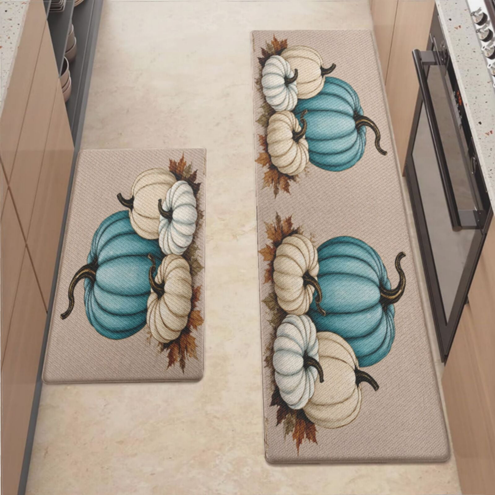Anti Fatigue Kitchen Mat, Pumpkins Sets of 2 Kitchen Rugs Non Slip ...