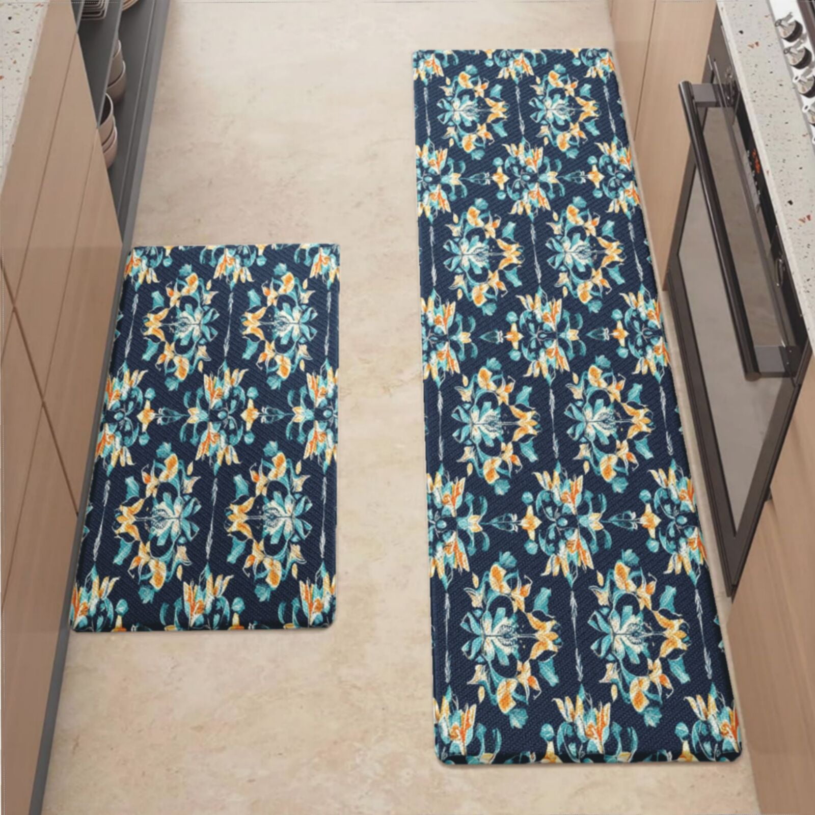 Anti Fatigue Kitchen Mat, Seamless Pattern Kitchen Rugs Non Slip ...