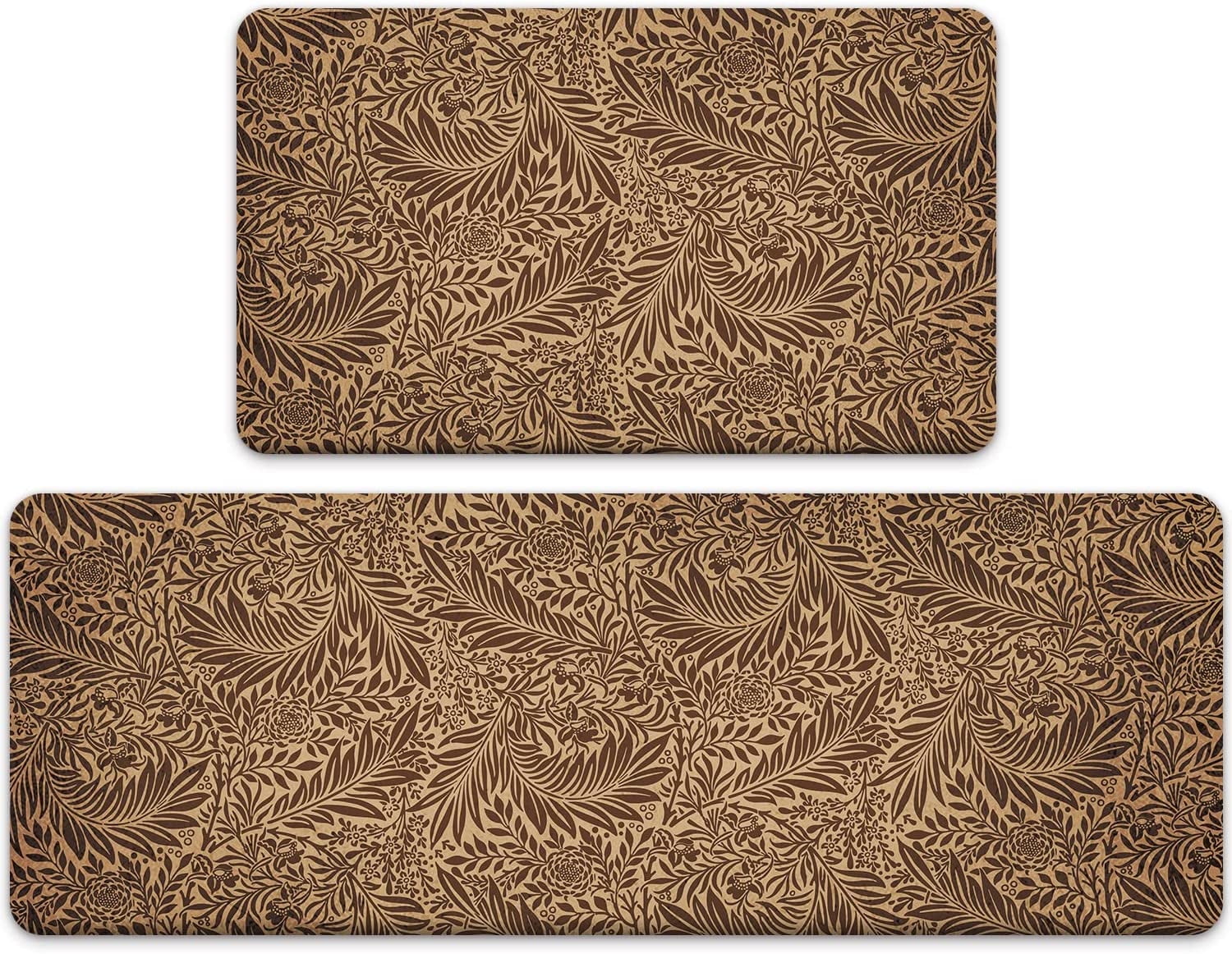 Set of 2 Anti Fatigue Kitchen Mats, Non Slip & Waterproof, Memory Foam ...