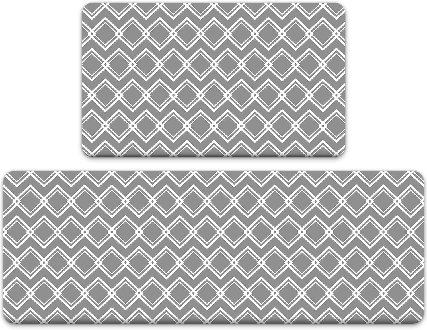 Anti Fatigue Kitchen Mat Set of 2 Pieces,Grey Kitchen Rugs and Mats ...