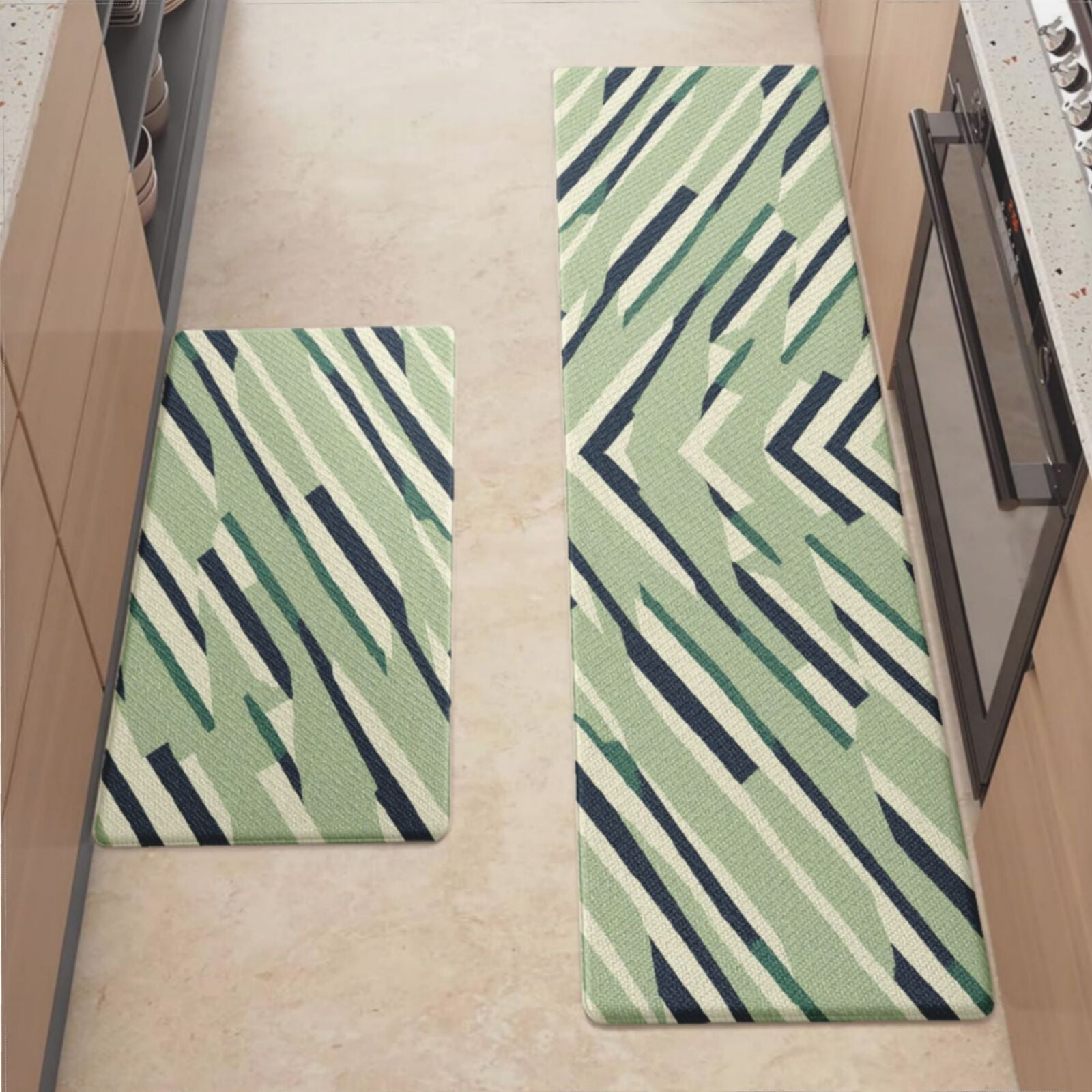 Anti Fatigue Kitchen Mat, Shades Of Green Kitchen Rugs Non Slip ...