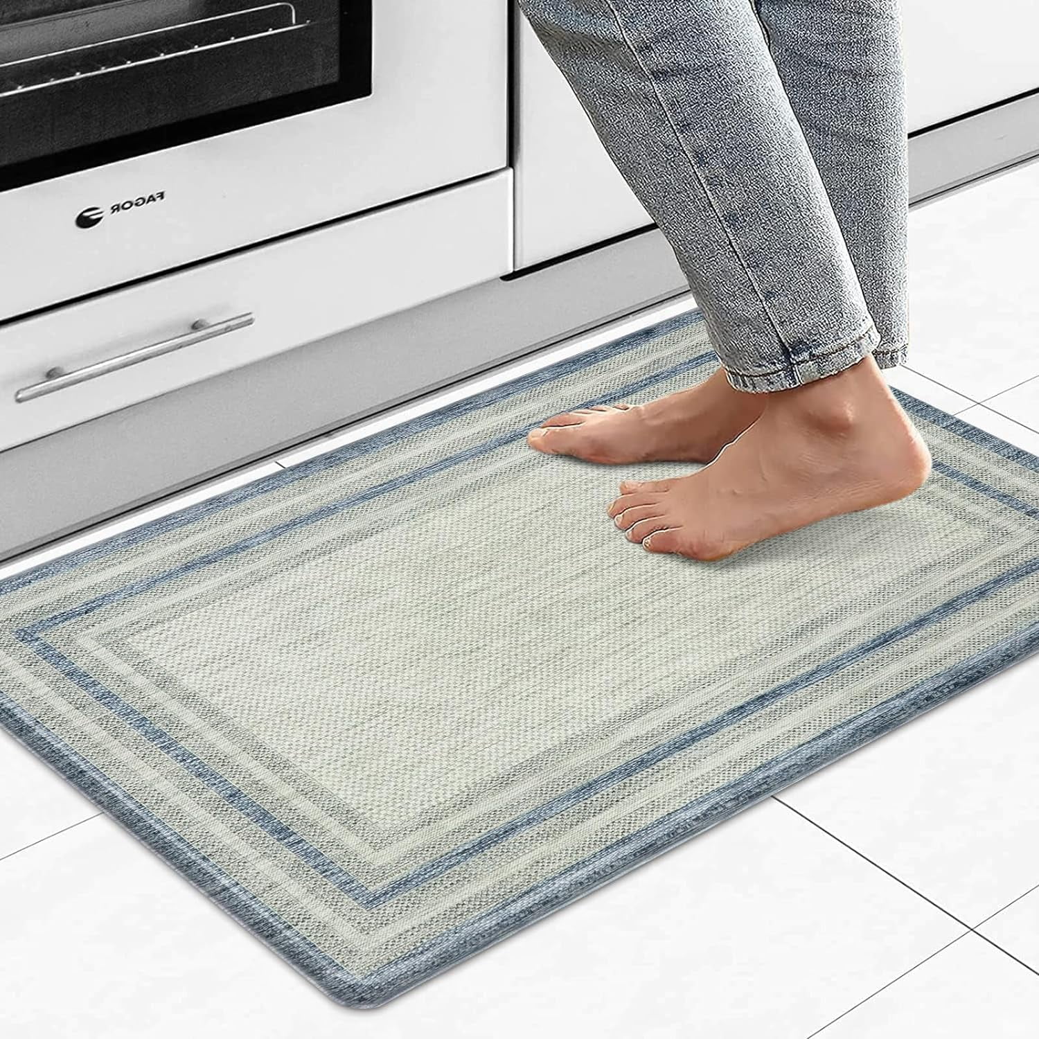 Anti Fatigue Kitchen Mats for Floor,17.3" x 29" Farmhouse Kitchen Rugs ...