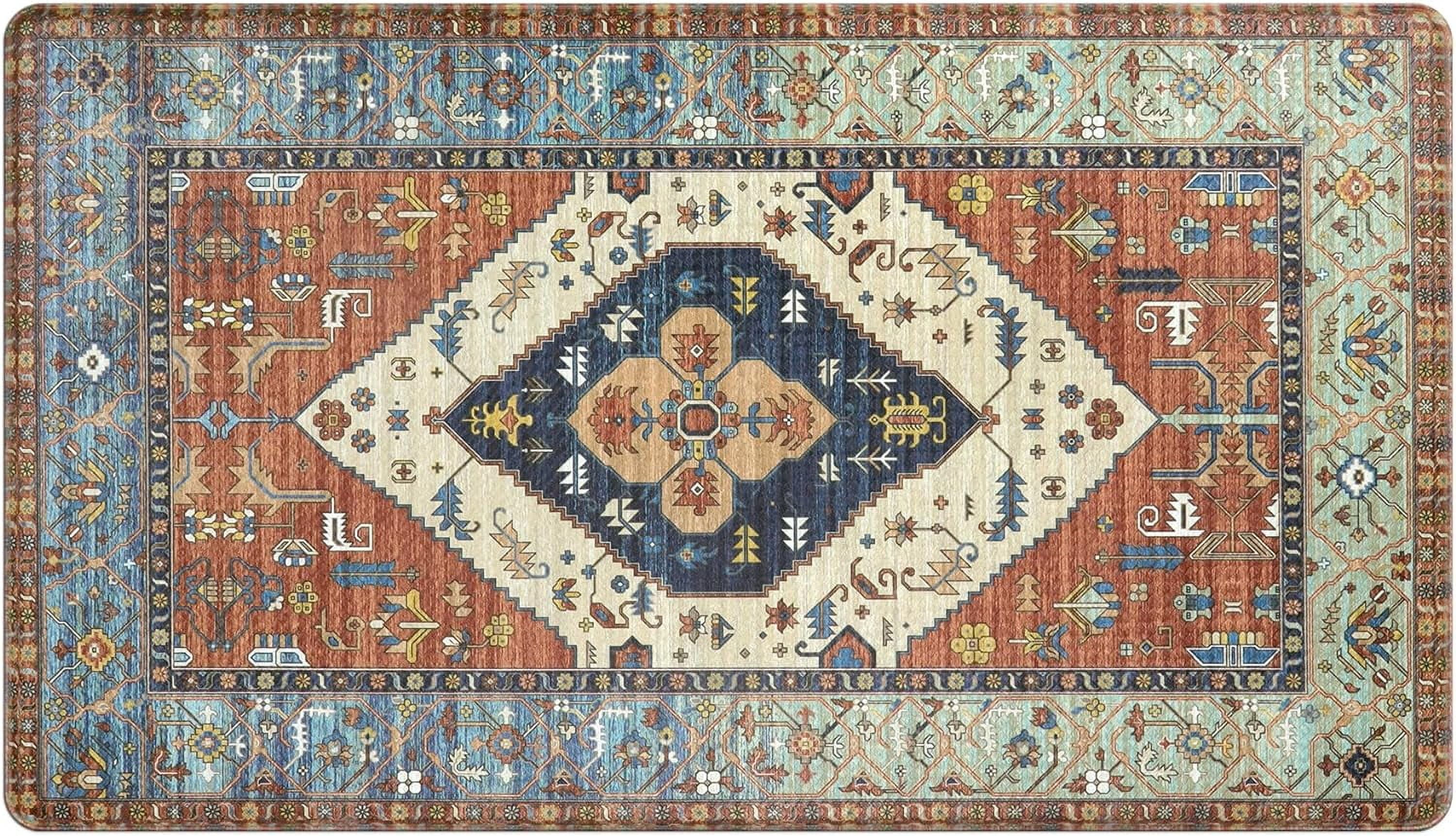 Anti Fatigue Kitchen Mats for Floor,17.3" x 29" Vintage Red Cushioned ...