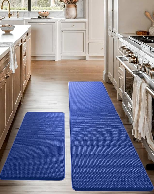 Anti Fatigue Kitchen Mats for Floor 2 PCS, Memory Foam Cushioned Rugs ...