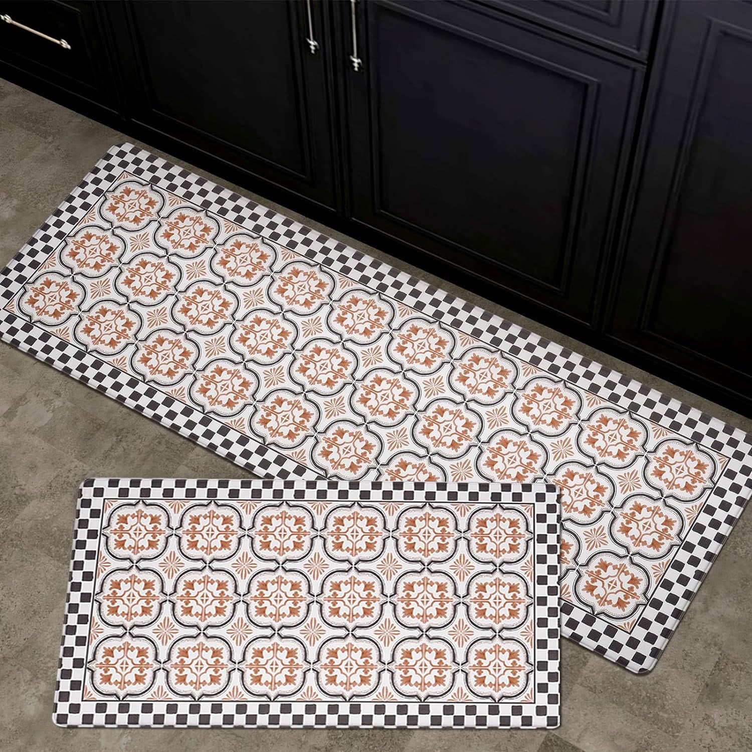 Anti Fatigue Kitchen Mats for Floor 2 Piece Set, Waterproof & Non-Skid ...