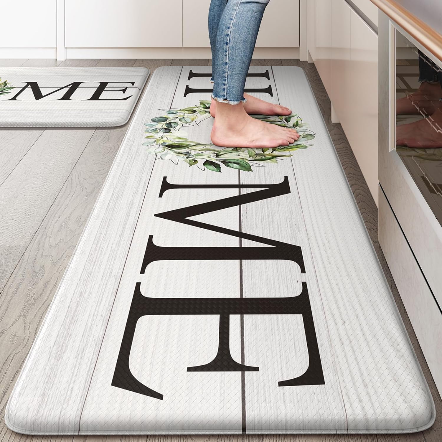 Anti Fatigue Kitchen Mats for Floor, Farmhouse Kitchen Rugs Sets of 2 ...