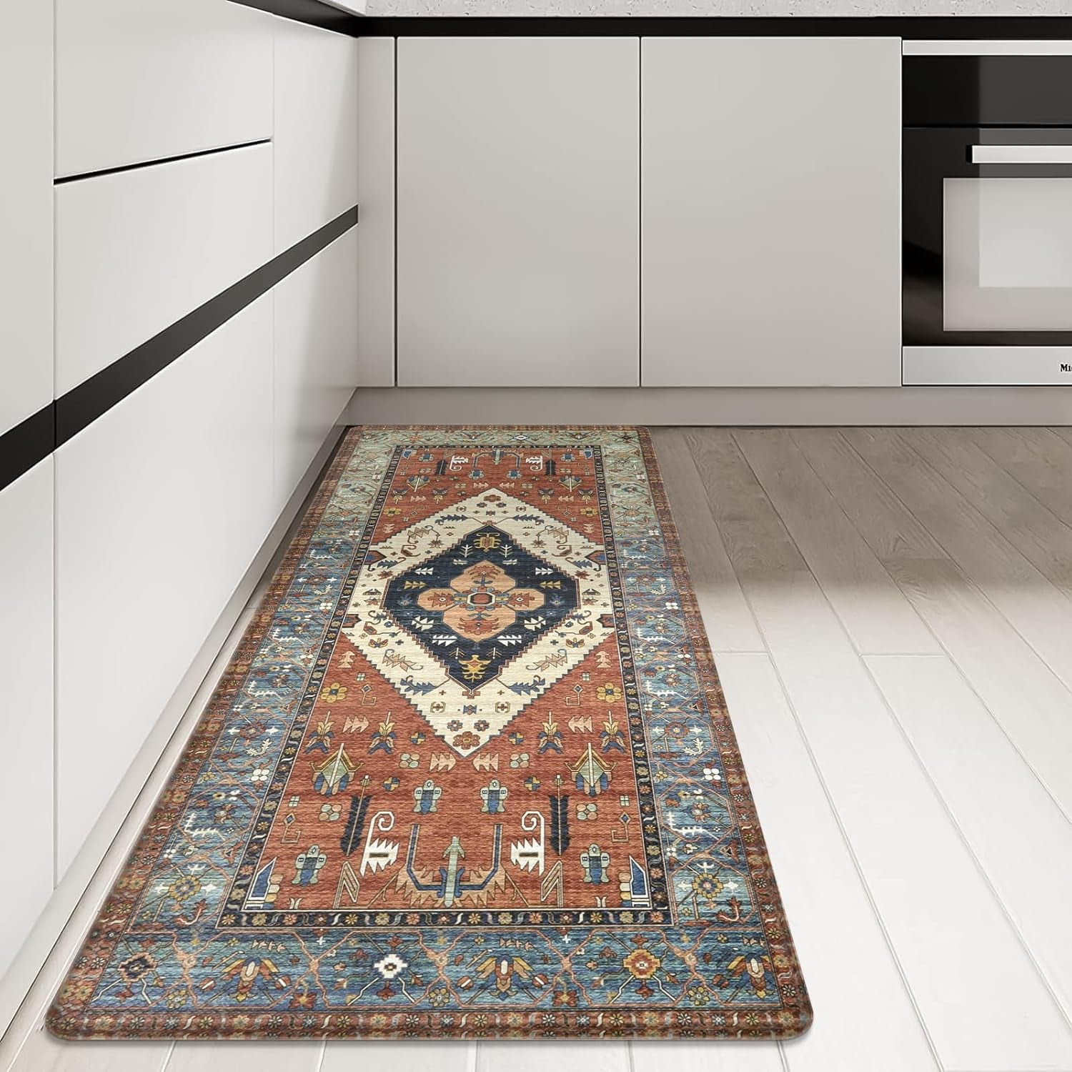 Anti Fatigue Kitchen Rugs,17.3" x 47" Non-Skid Waterproof Kitchen Mats ...