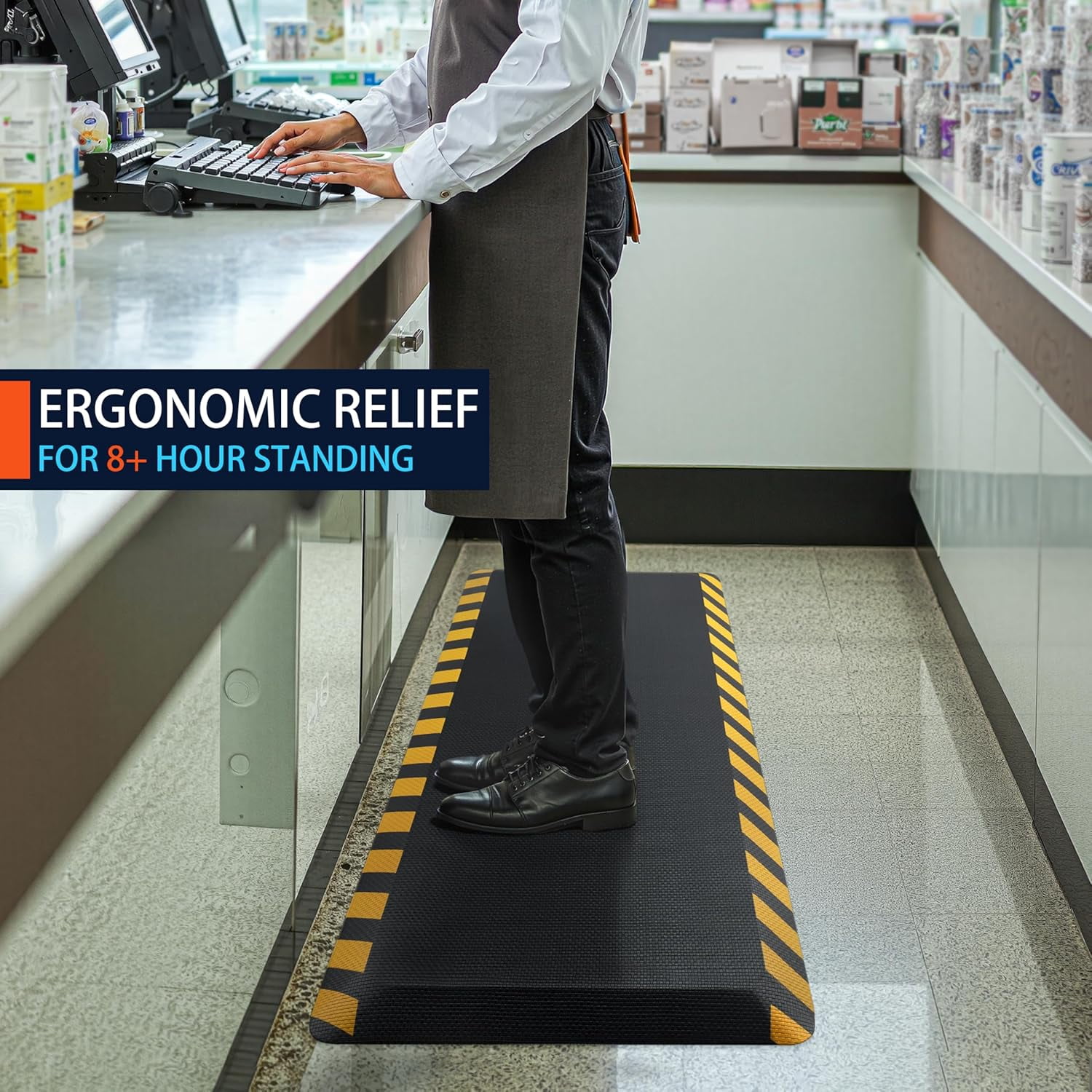 Anti Fatigue Mat Industrial, Ergonomic Standing Floor Mat for Work for ...