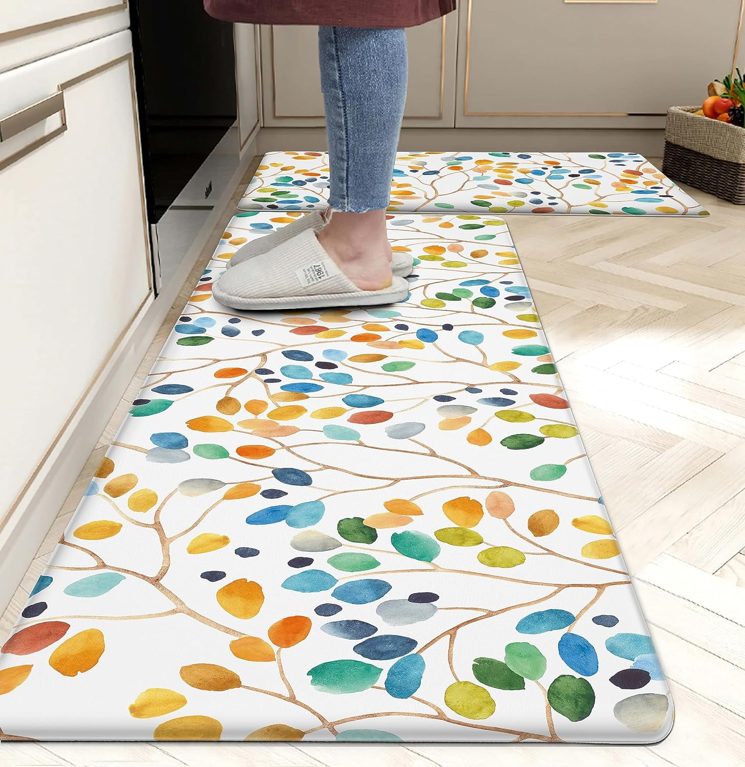 Anti Fatigue Mats for Kitchen Floor Boho Kitchen Rugs Colorful Fall ...