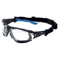 Anti-Fog Impact-Resistant Clear Lens Frame Safety Glass, Black & Blue ...