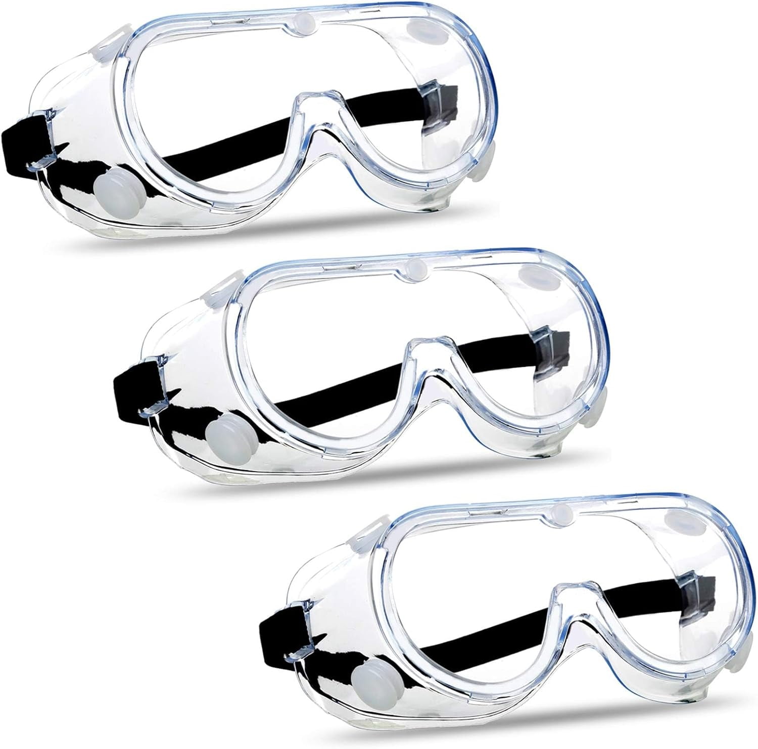 Anti-Fog Protective Safety Goggles Clear Lens Wide-Vision Adjustable ...