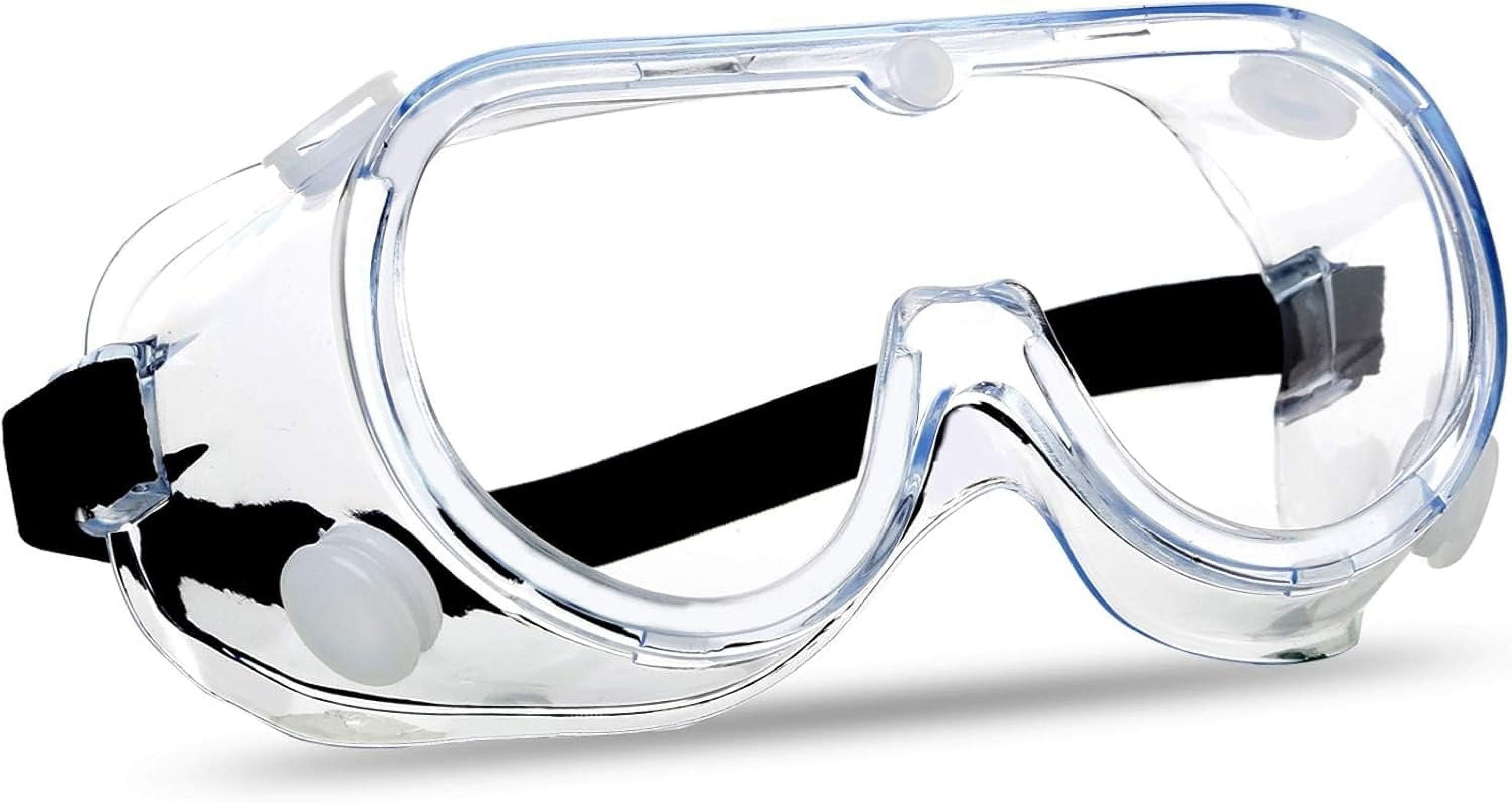 Anti-Fog Protective Safety Goggles Clear Lens Wide-Vision Adjustable ...