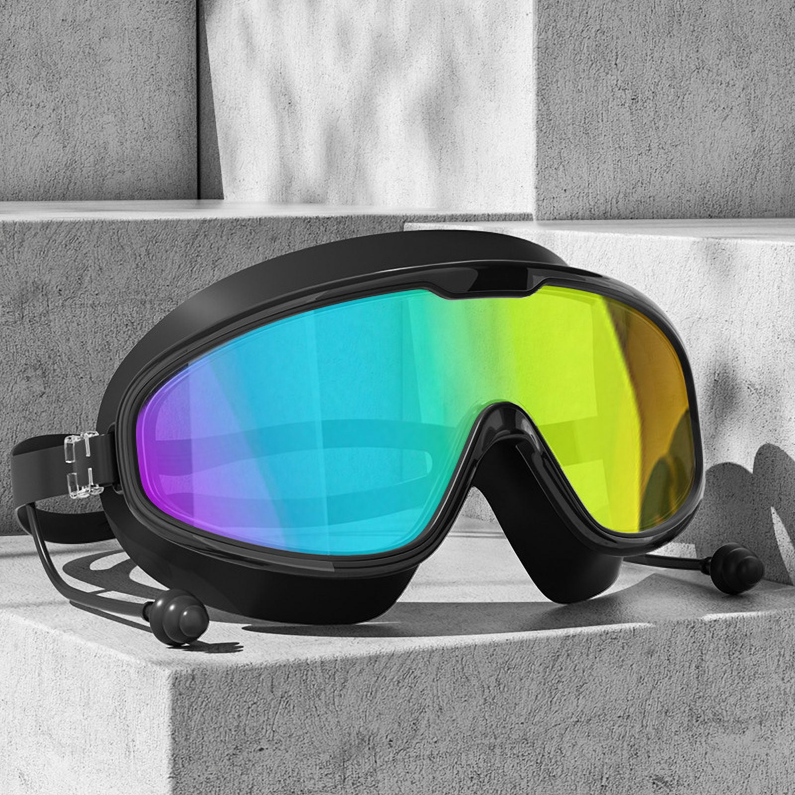 Anti-Fog Swim Goggles with Ear Plugs, UV Protection Waterproof Diving ...