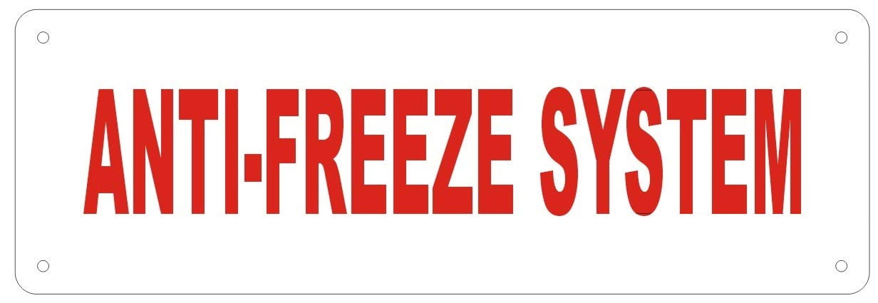 Anti-Freeze System Sign (White, Reflective !!, Aluminium 2X6)(ref-2022 ...