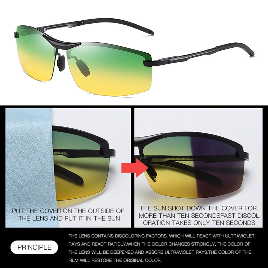 Anti-Glare Clear Night Vision Sunglasses Polarized Yellow Night Driving ...