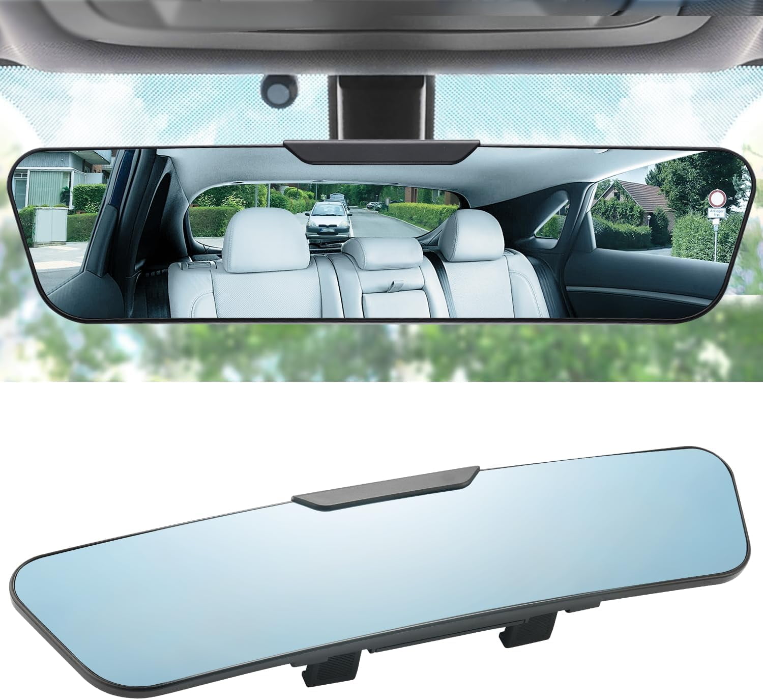 Anti Glare Rear View Mirror 12.4''(312mm), Wide Angle Panoramic Convex ...