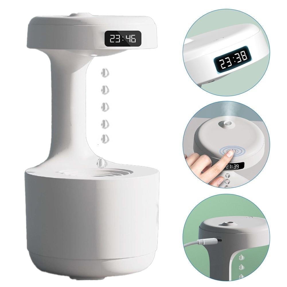 Anti-Gravity Water Drop Humidifier, 800ml Cool Mist Desk Unit, Visual ...