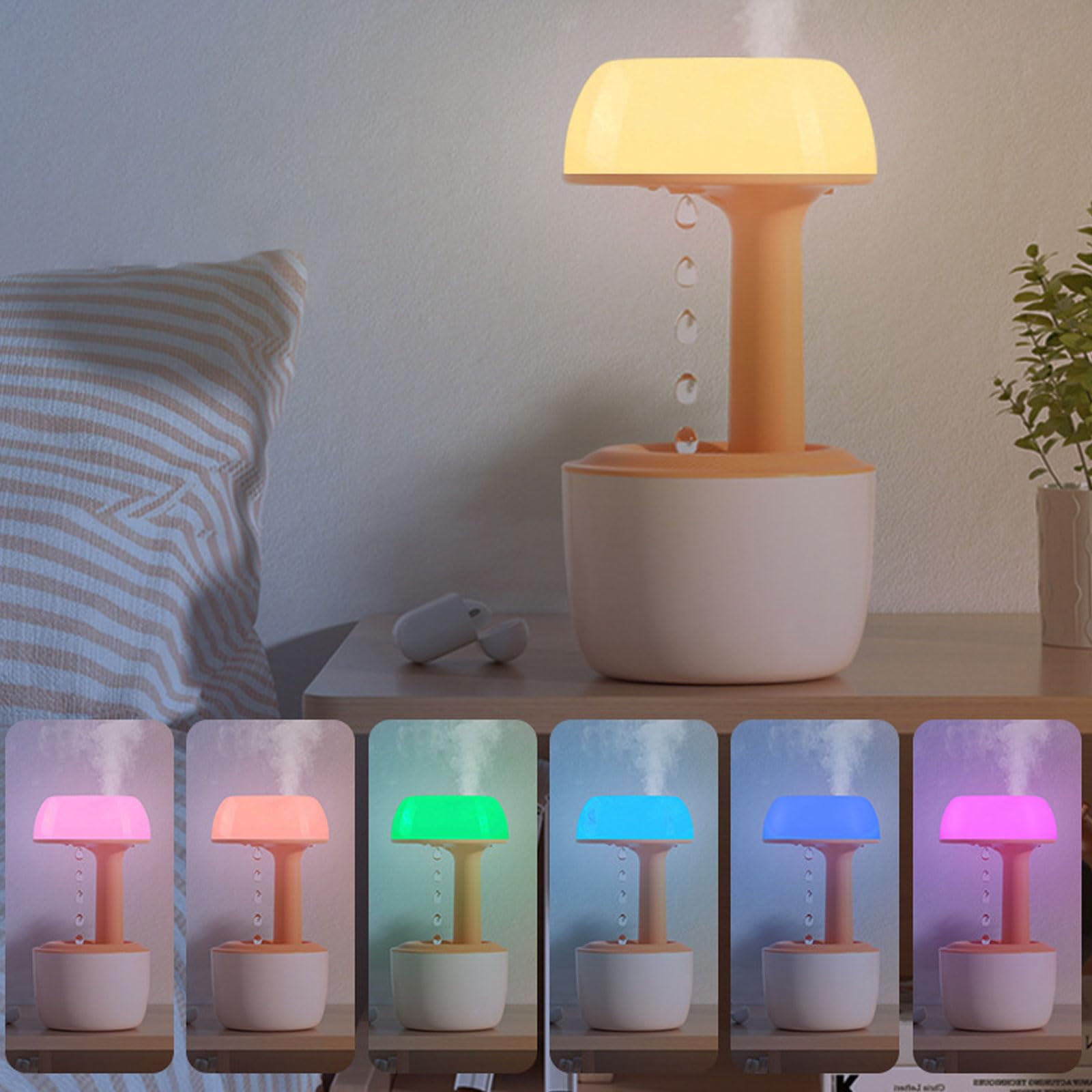 Anti Gravity Water Drop Humidifier, 800ml Anti Gravity Humidifier Cool ...