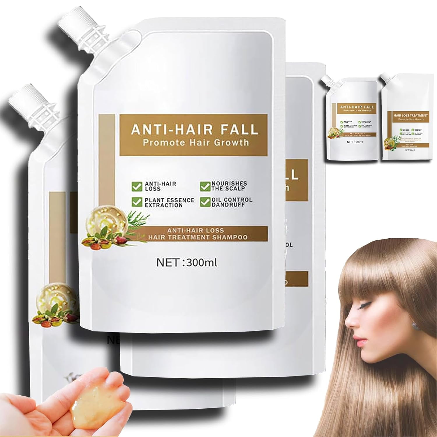 Anti Hair Loss Shampoo, Anti-Hair Fall Promote Hair Growth, Rich in Various Plant Extracts ...