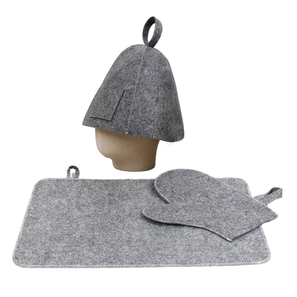 Anti Heat Sauna Hat Glove Bath Shower Cap Russian Hair Turban Quickly ...