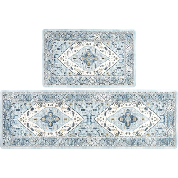 Anti Kitchen Mats for Floor 2 count Set, Cushioned Memory Kitchen Rug ...