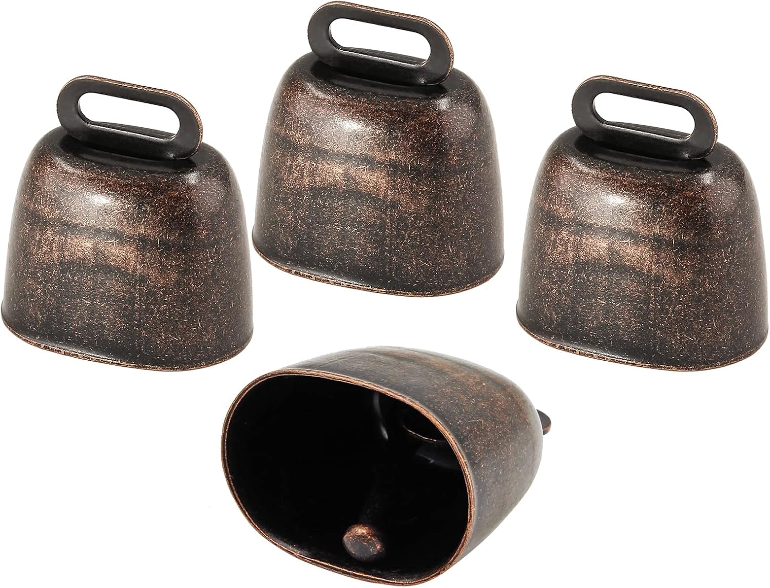 Anti-Lost Bells for Animals, 4pcs Mini Red Bronze Grazing Cow Bells ...