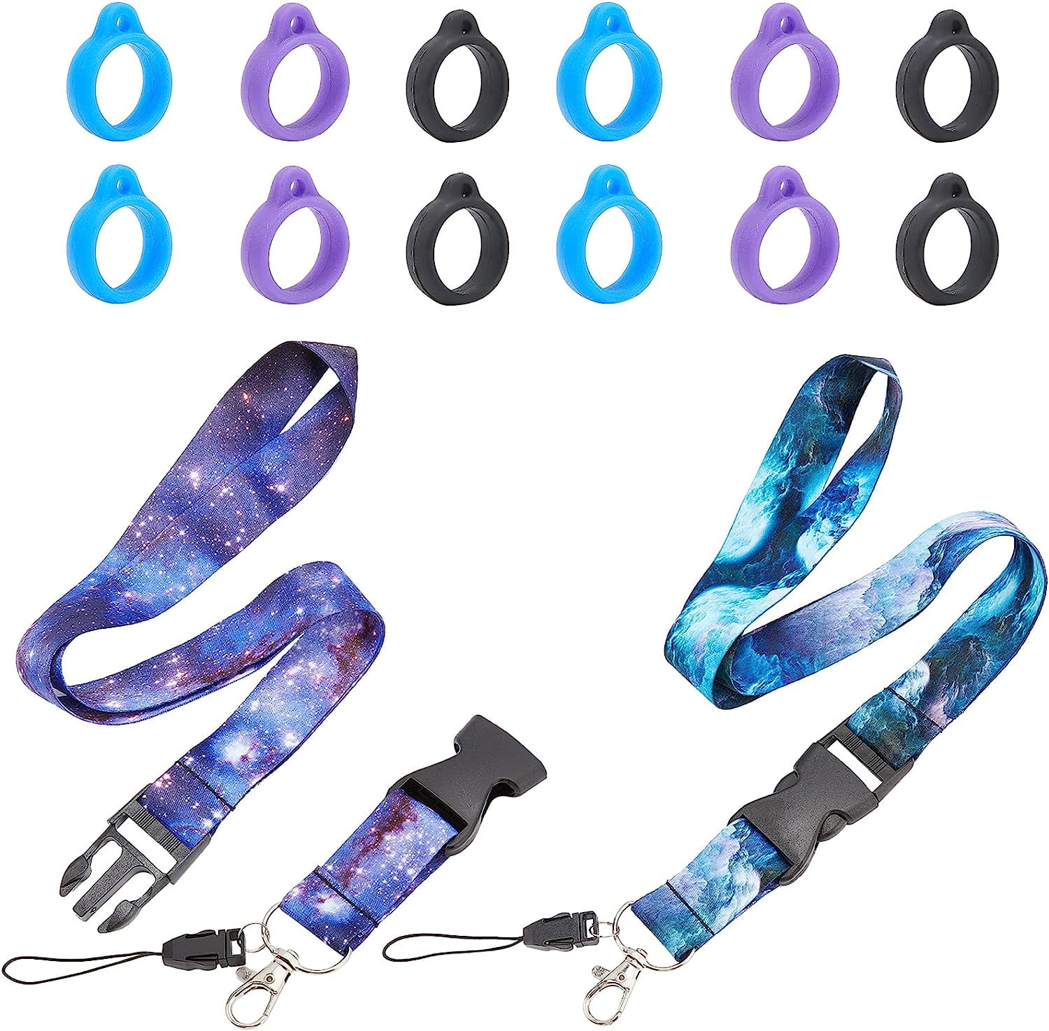 Anti-Lost Necklace Lanyard Set Keychain Around Neck Id Key Lanyard 2 ...