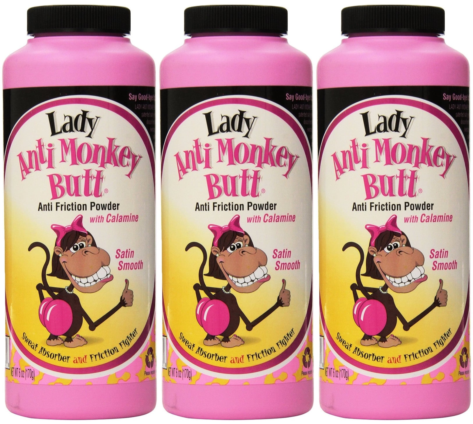 Anti Monkey Butt Lady Powder, 6 Oz (3 Pack) - Walmart.com